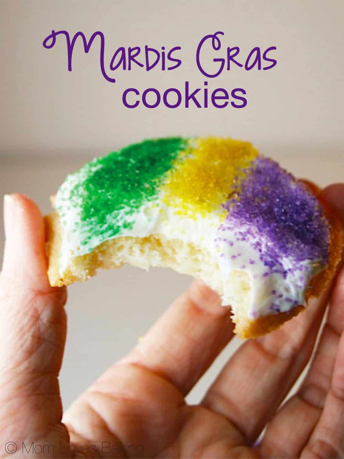 Super Easy Mardi Gras Sugar Cookies Recipe - Mom Loves Baking