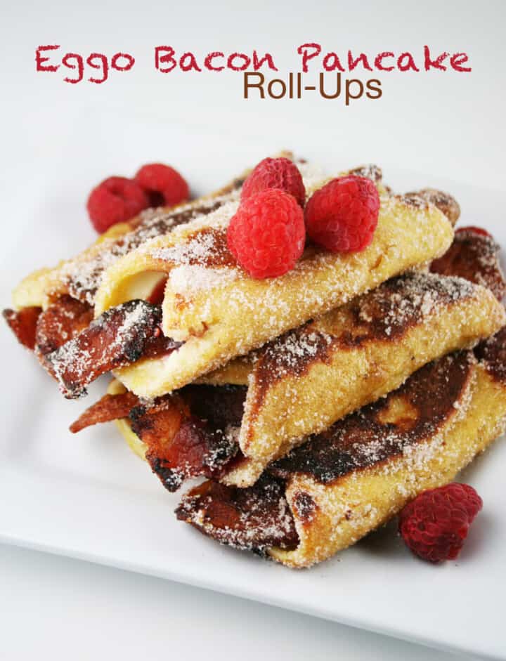 Eggo Bacon Pancake Roll-Ups - Mom Loves Baking