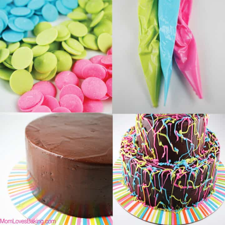 Jackson Pollock Piñata Cake - Mom Loves Baking