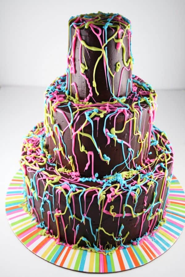 Jackson Pollock Piñata Cake - Mom Loves Baking
