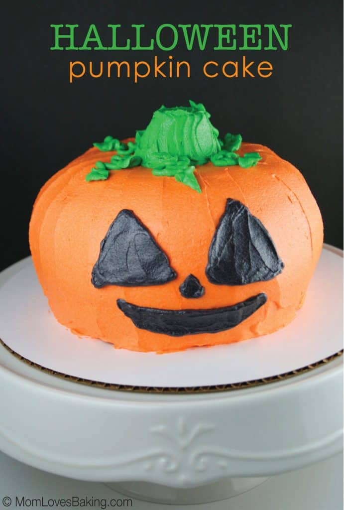 Halloween Pumpkin Cake - Mom Loves Baking