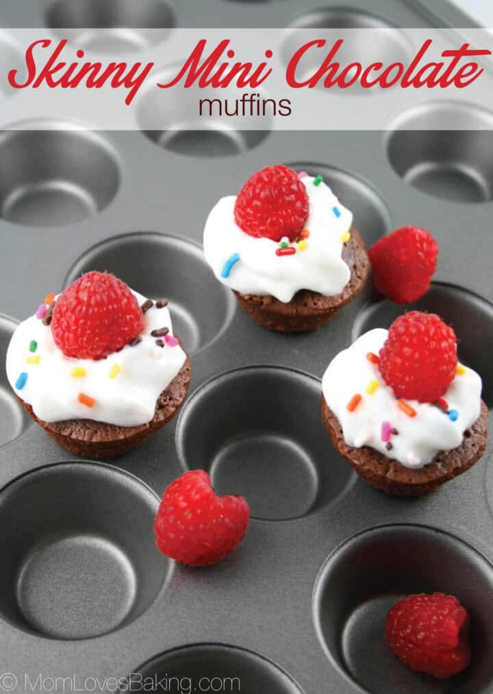 Skinny Mini Chocolate Muffins - Mom Loves Baking