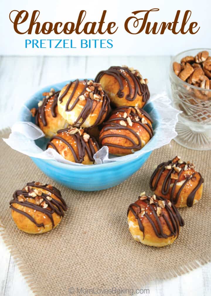 Chocolate Turtle Pretzel Bites - Mom Loves Baking