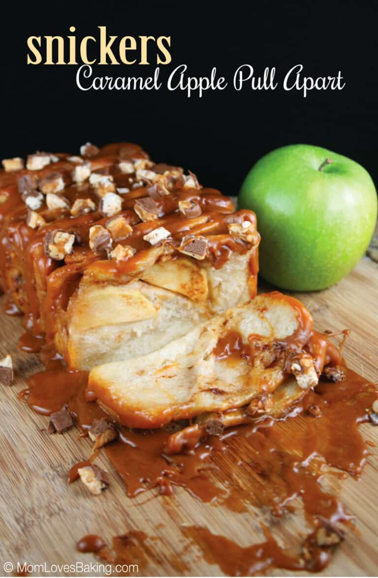 Snickers Caramel Apple Pull Apart - Mom Loves Baking