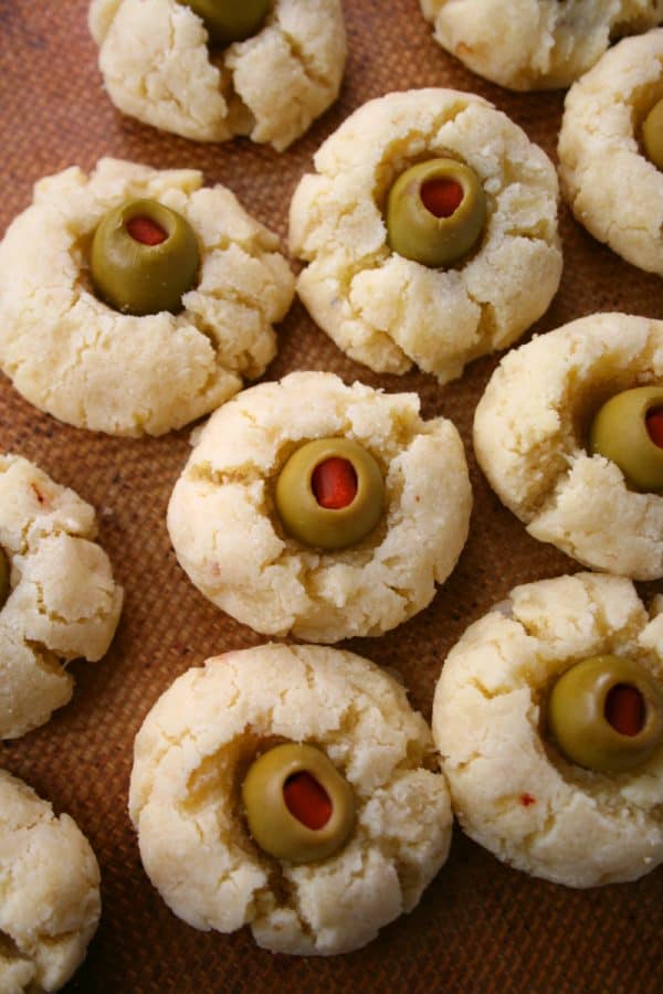 Scary Eyeball Cheese Cookies - Mom Loves Baking