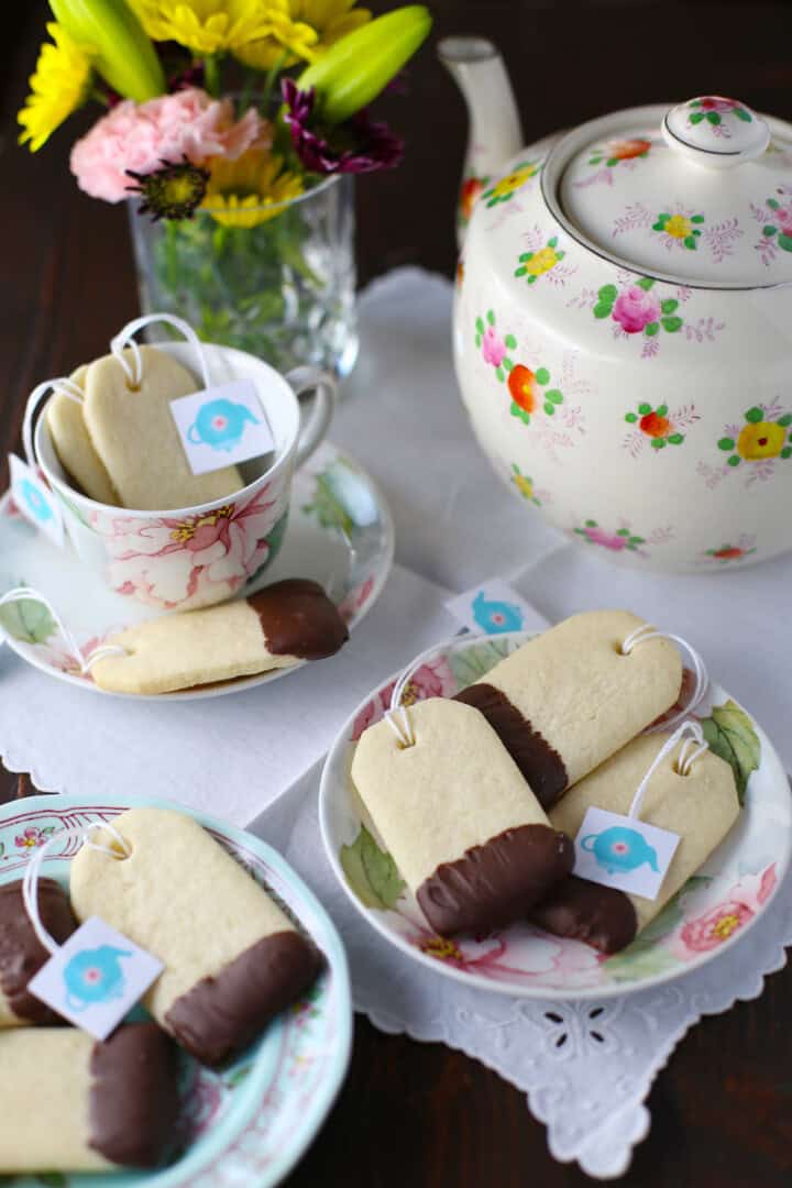 Tea Bag Sugar Cookies Recipe Dipped in Chocolate - Mom Loves Baking