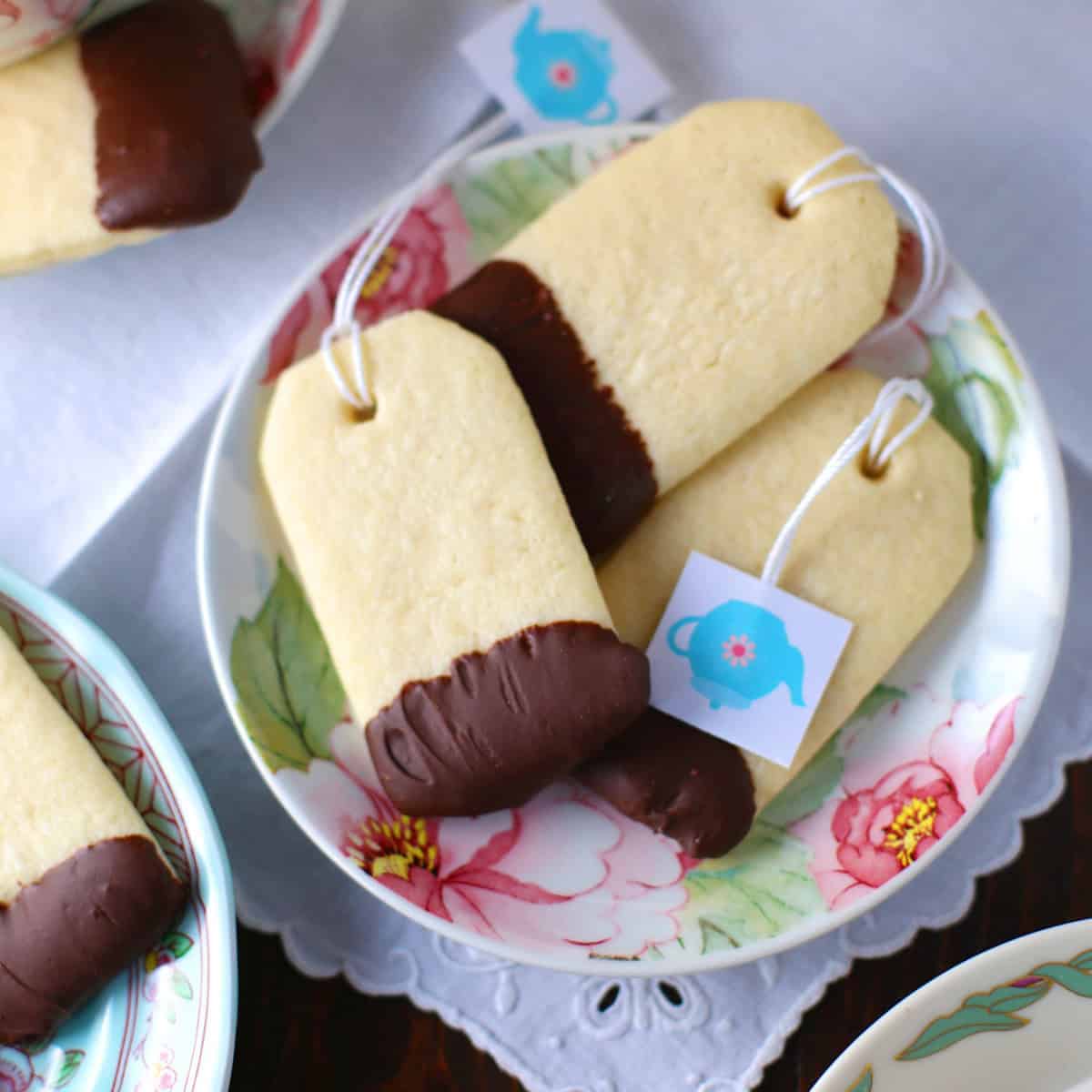 Tea Bag Sugar Cookies Recipe Dipped in Chocolate - Mom Loves Baking
