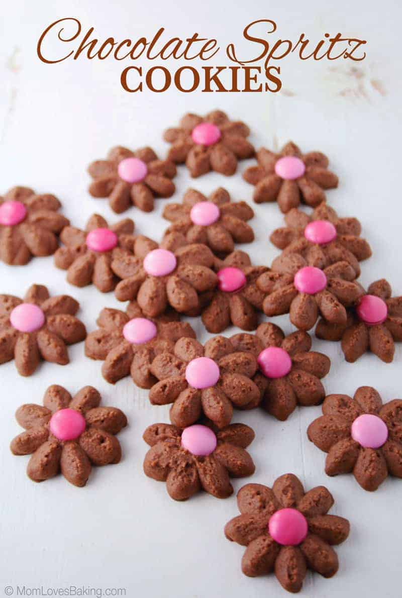Chocolate Spritz Cookies - Mom Loves Baking