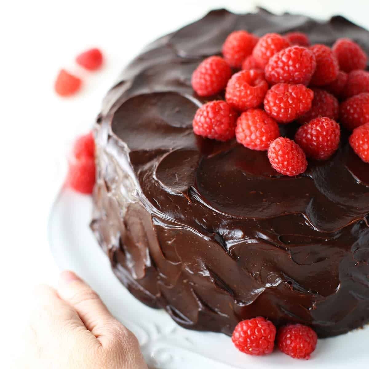 Chocolate Raspberry Birthday Cake