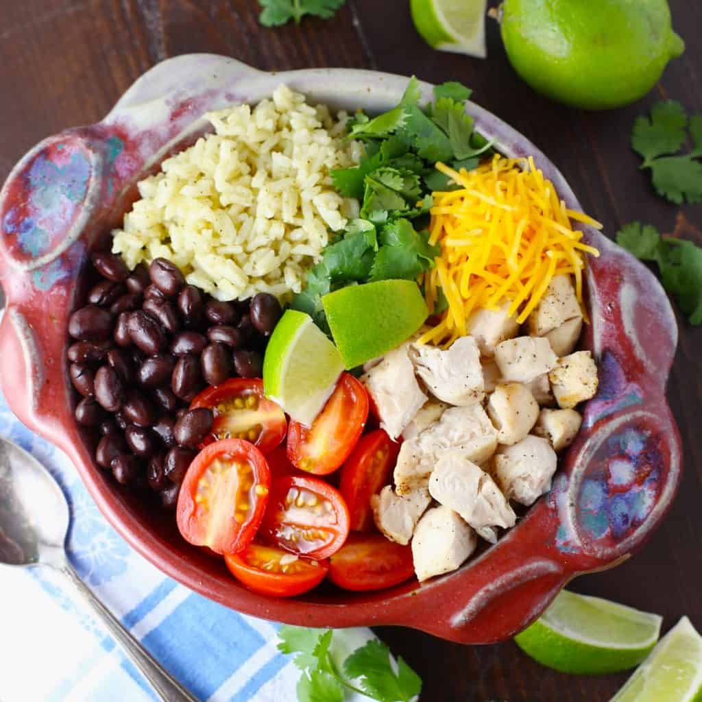 Grilled Chicken Cilantro Lime Rice Bowl - Mom Loves Baking
