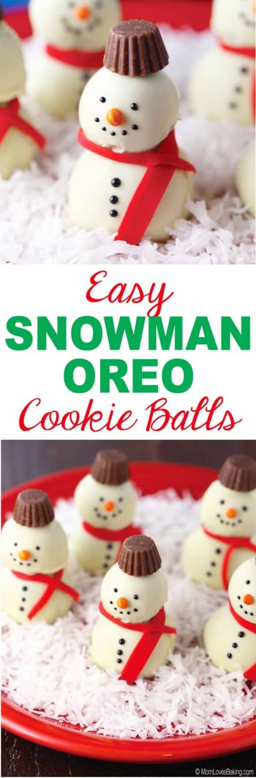 Easy Snowman OREO Cookie Balls - Mom Loves Baking