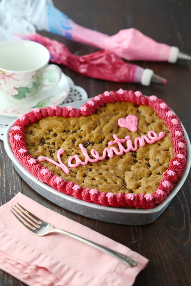 Heart Shaped Cookie Cake - Mom Loves Baking