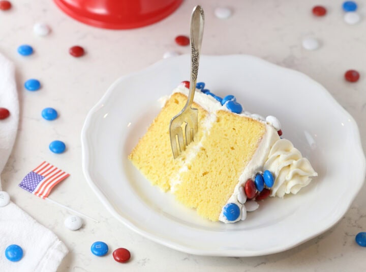 Easy Red White and Blue Cake for July 4th - Mom Loves Baking