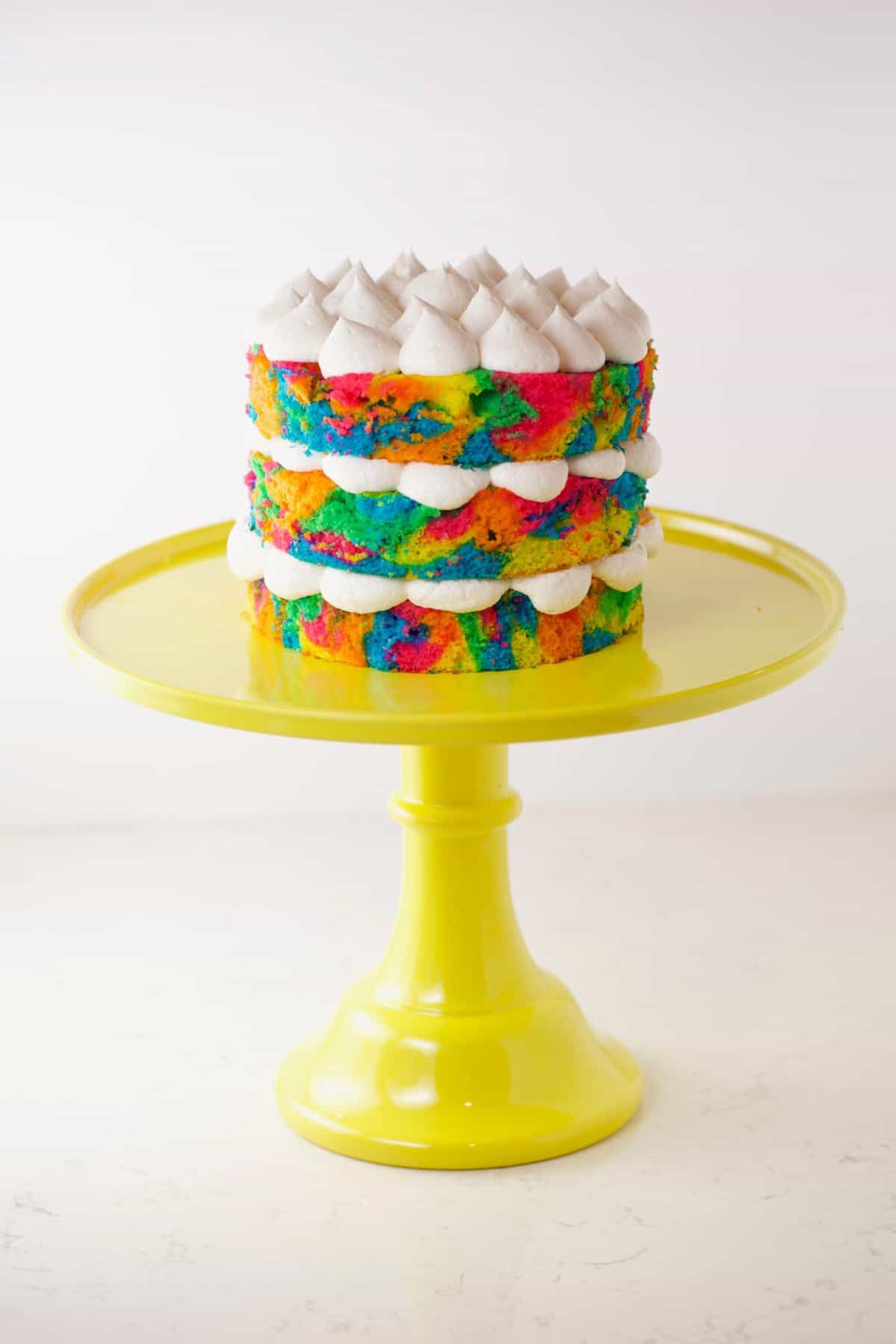Rainbow Tie Dye Cake - Mom Loves Baking