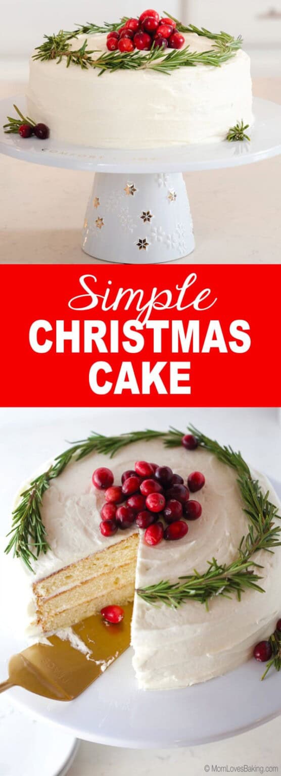 Simple Christmas Cake - Mom Loves Baking