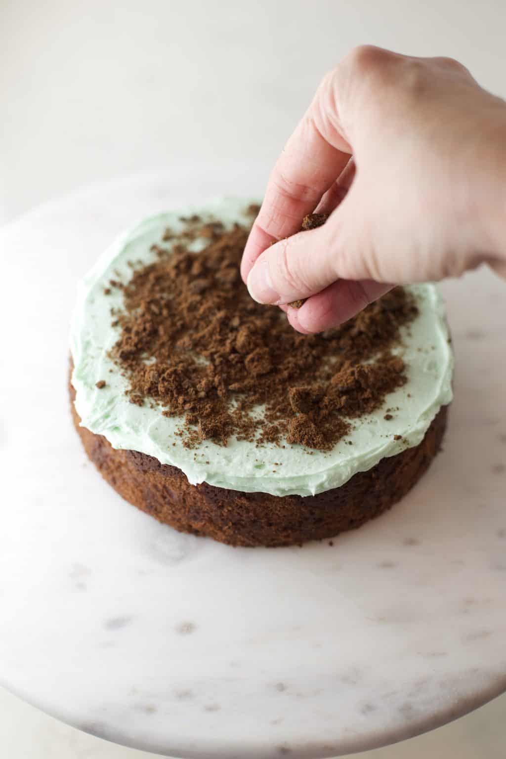 Girl Scout Thin Mint Cake - Mom Loves Baking