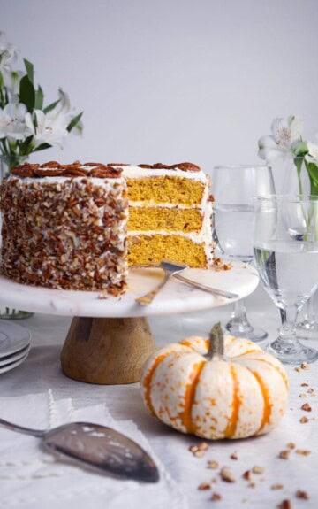 Pumpkin Spice Pecan Cake - Mom Loves Baking