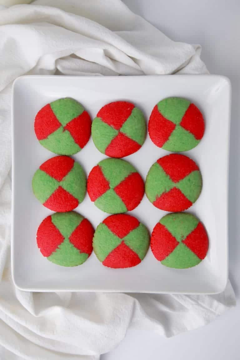 Slice and Bake Christmas Checkerboard Cookies - Mom Loves Baking