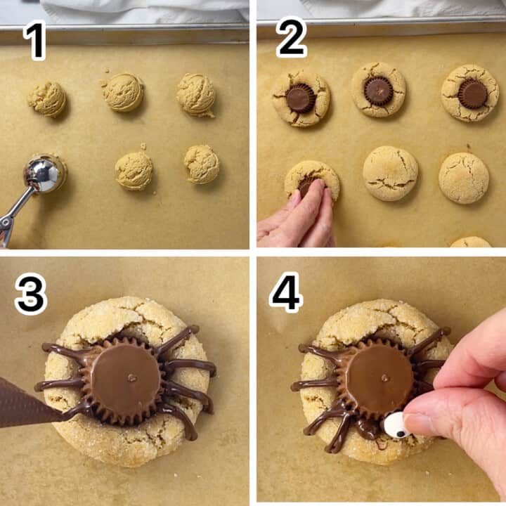 Peanut Butter Spider Cookies - Mom Loves Baking