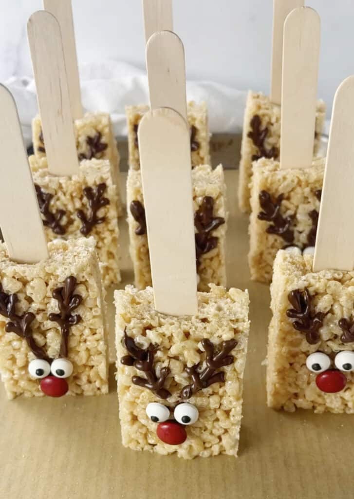 Reindeer Rice Krispie Treats - Mom Loves Baking