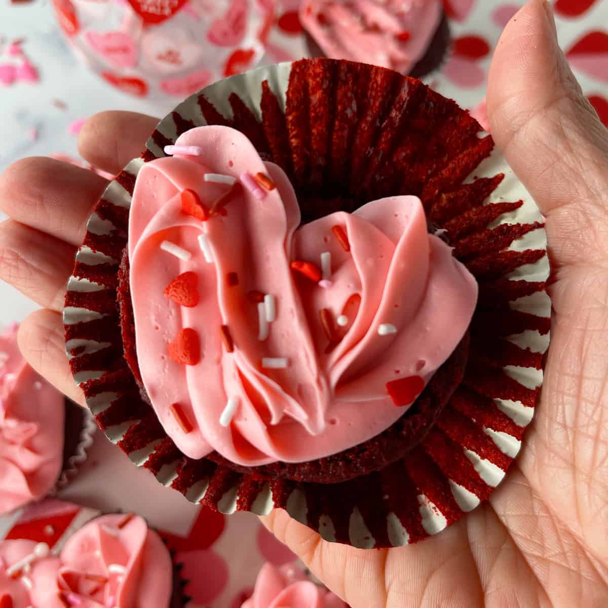 Pink Heart Cupcake
