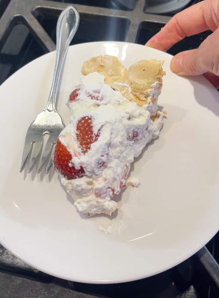 The Best Strawberry Cream Angel Pie Recipe - Mom Loves Baking