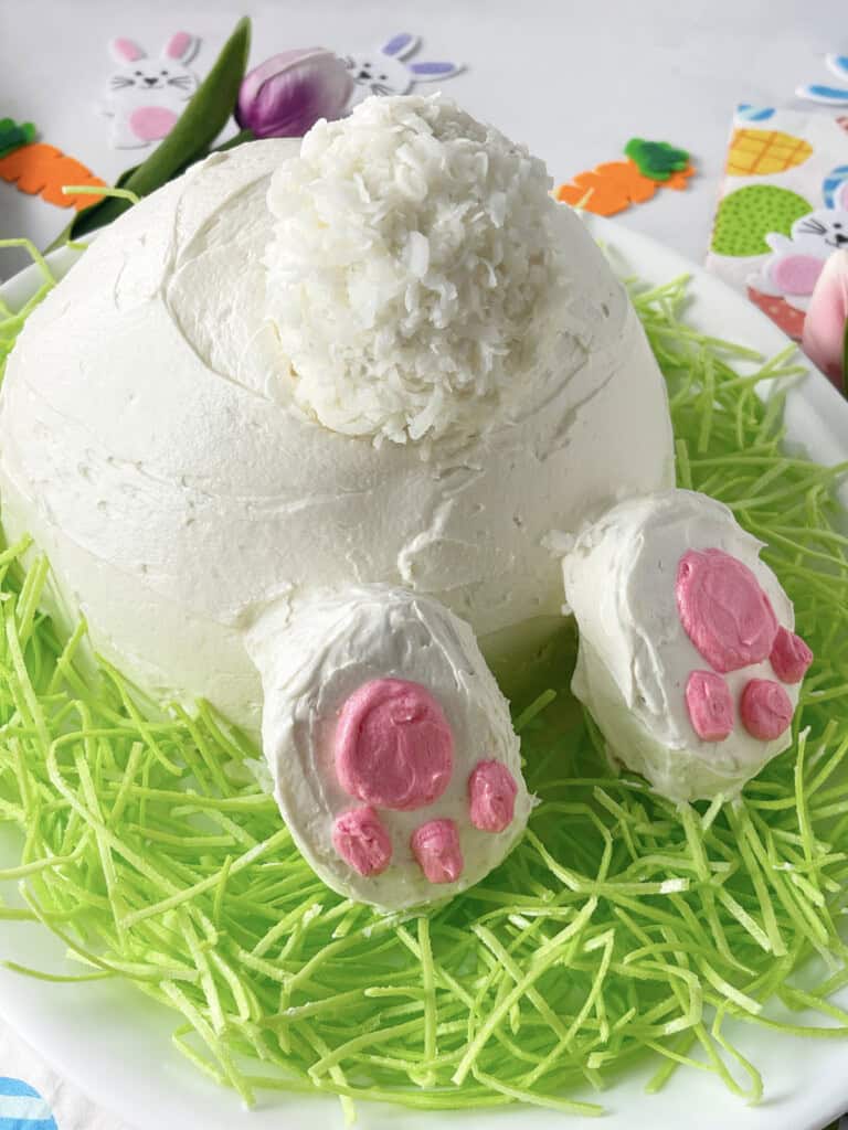 Easy Bunny Butt Cake with Strawberry Fruit Filling - Mom Loves Baking