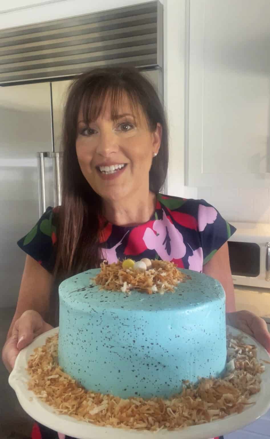 How to Make the Best Robin's Egg Cake for Easter - Mom Loves Baking