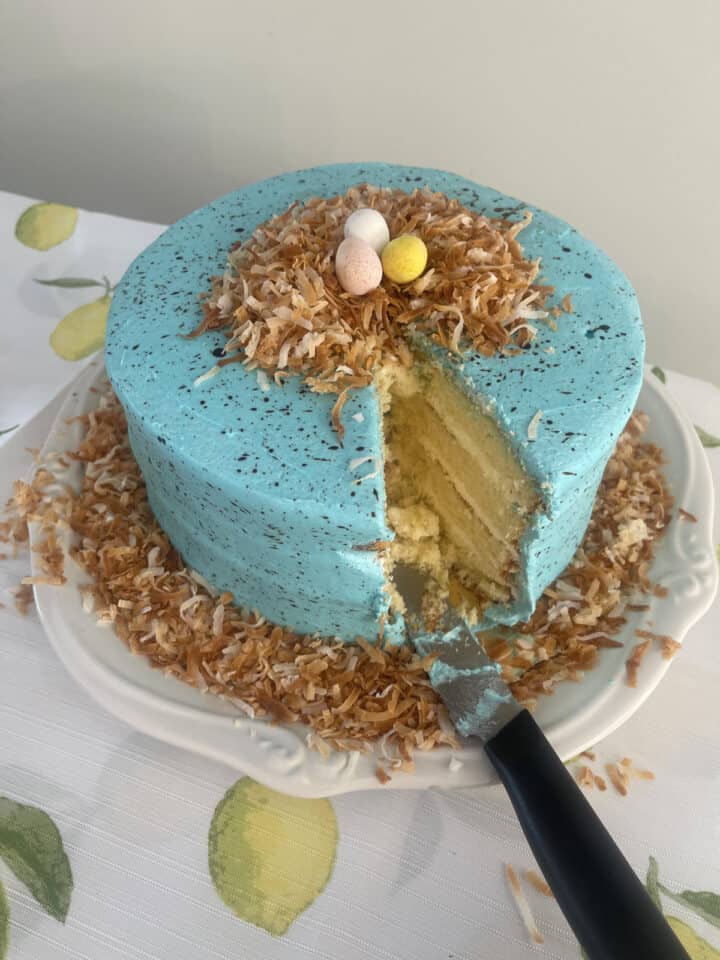 How to Make the Best Robin's Egg Cake for Easter - Mom Loves Baking