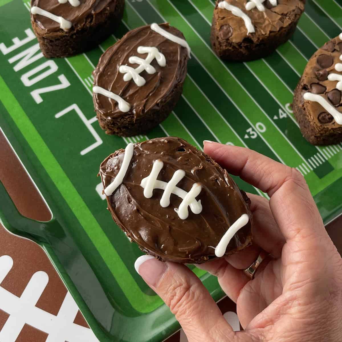 How to Make Super Easy Football Shaped Brownies - Mom Loves Baking