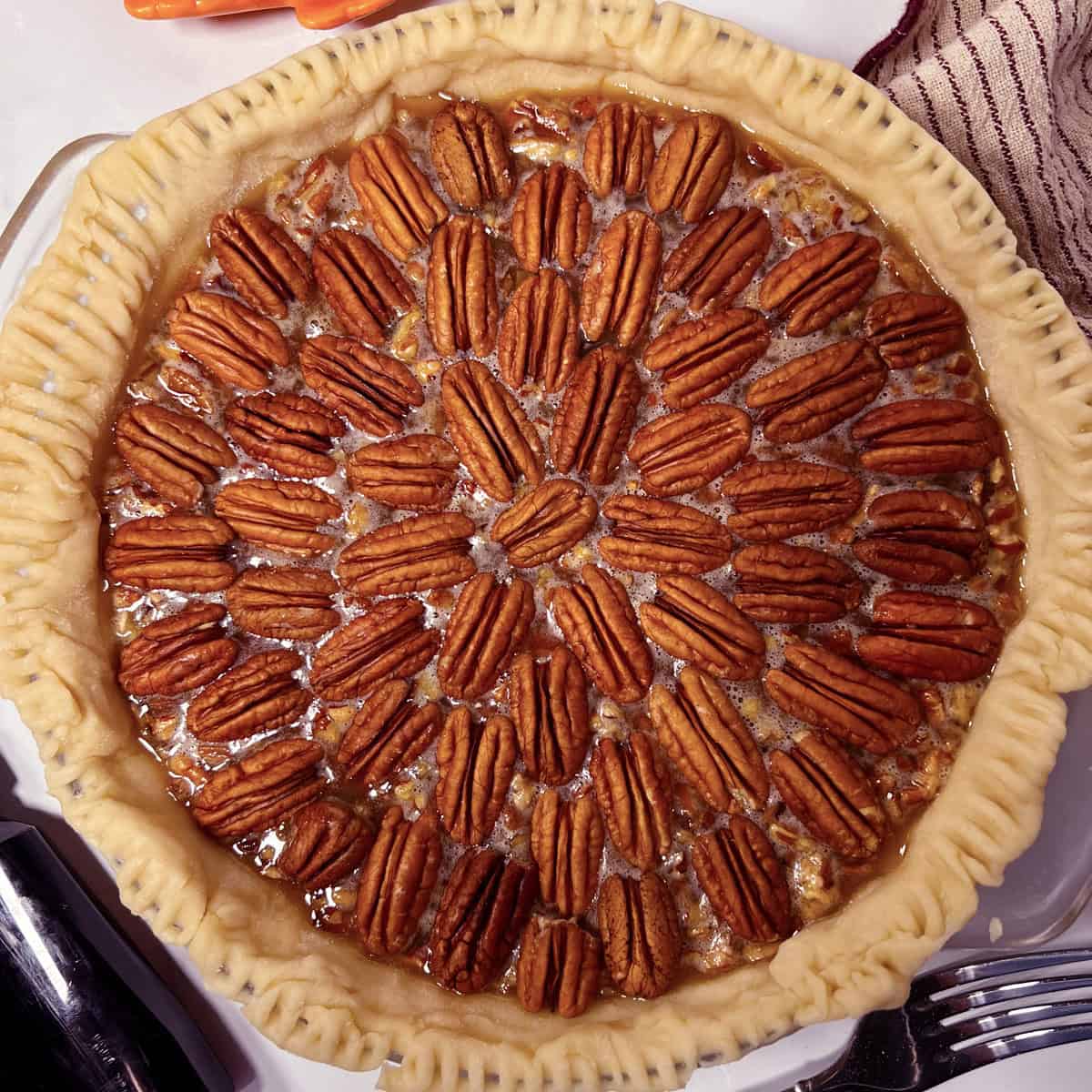 Decorative Pie With Pecan Crust